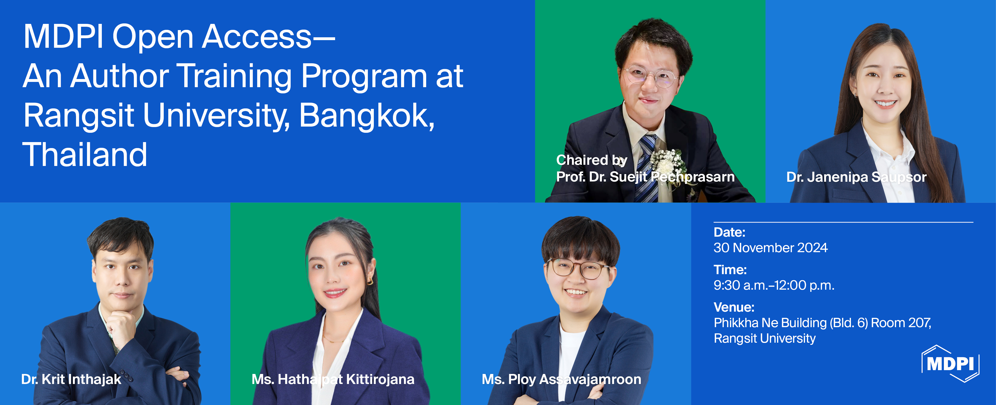 Join Us at “MDPI Open Access—An Author Training Program”, 30 November 2024, Bangkok, Thailand | MDPI