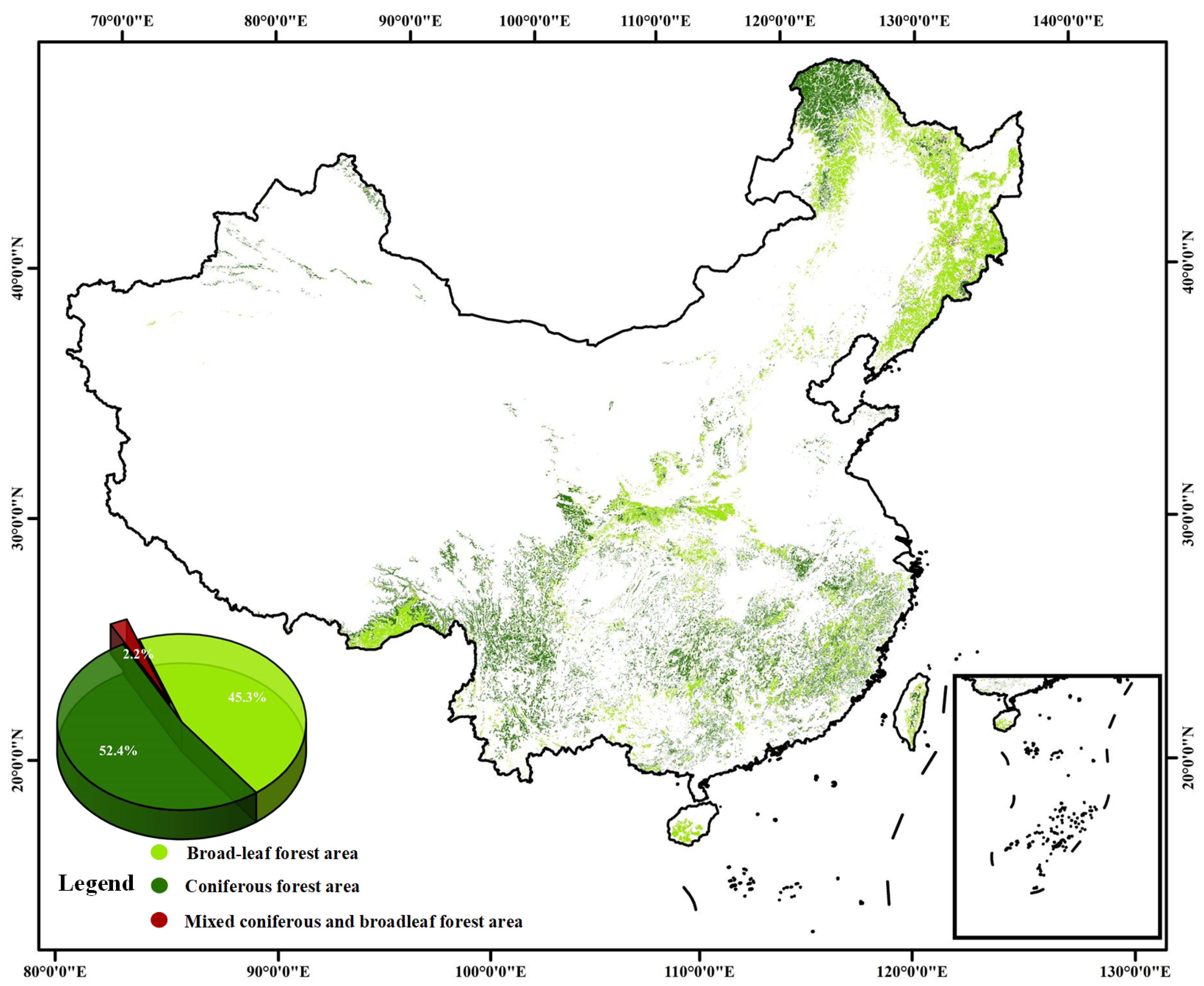 Classification of Coniferous and Broad-Leaf Forests in China Based on ...
